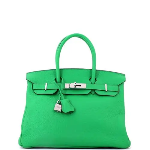 Hermès Birkin Handbag Clemence With Palladium Hardware 30 - Green