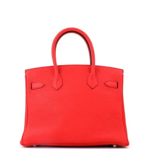 Hermès Birkin Handbag Red Togo With Gold Hardware 30 - Geranuim