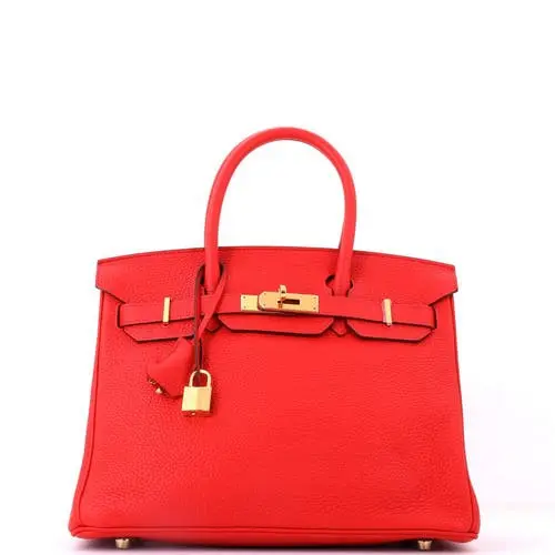 Hermès Birkin Handbag Togo With Gold Hardware 30 - Red