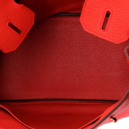 Hermès Birkin Handbag Togo With Gold Hardware 30 - Red