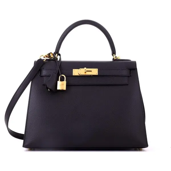 Hermès Kelly Handbag Black Epsom With Gold Hardware 28 - Noir