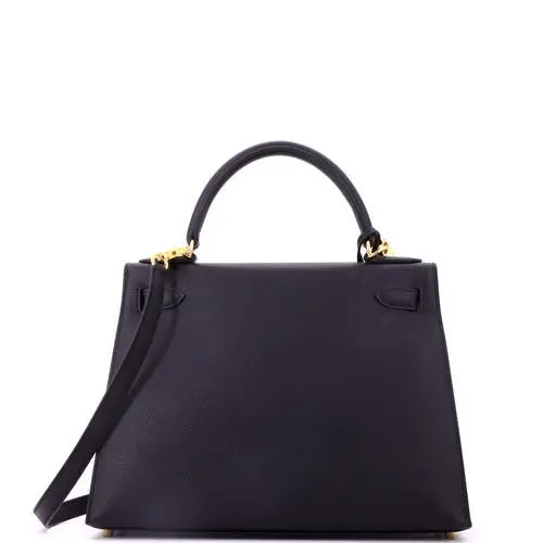 Hermès Kelly Handbag Black Epsom With Gold Hardware 28 - Noir