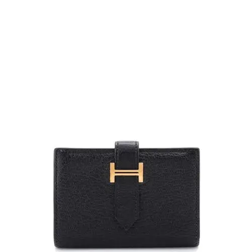 Hermès Bearn Card Case Chevre Mysore - Black