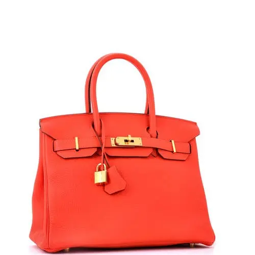 Hermès Birkin Handbag Togo With Gold Hardware 30 - Orange