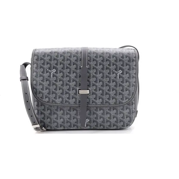 Goyard Belvedere Ii Messenger Bag Coated Canvas Mm - Gray