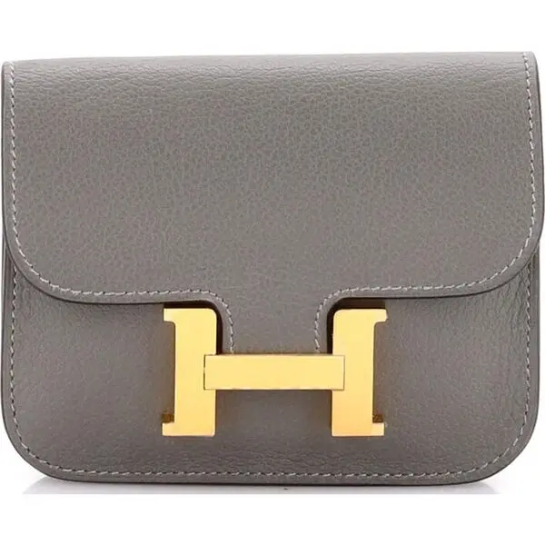 Hermès Constance Slim Wallet Evercolor - Grey