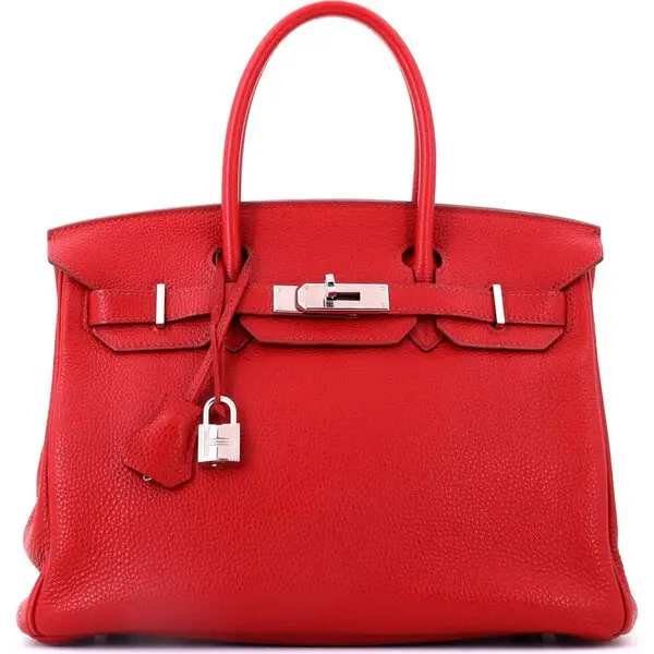 Hermès Birkin Handbag Red Togo With Palladium Hardware 30 - Rouge Garance