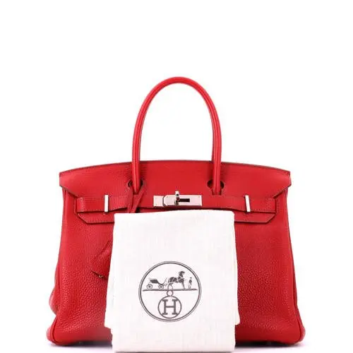 Hermès Birkin Handbag Red Togo With Palladium Hardware 30 - Rouge Garance