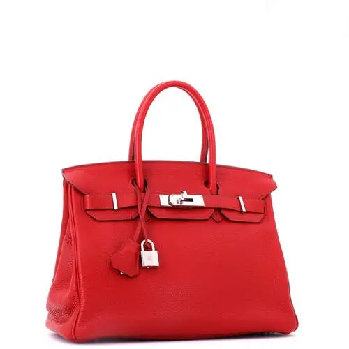 Hermès Birkin Handbag Red Togo With Palladium Hardware 30 - Rouge Garance