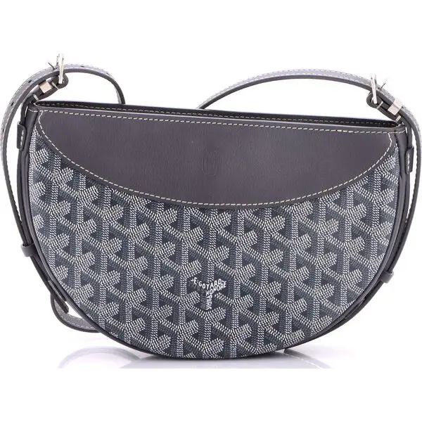 Goyard Hirondelle Shoulder Bag Coated Canvas And Leather - Gray