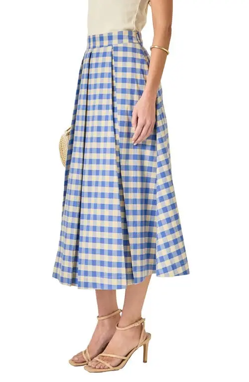 English Factory Checked Cotton Maxi Skirt