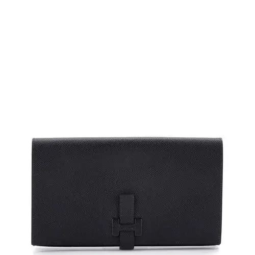 Hermès New H Passant Wallet Leather Long - Noir