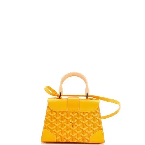 Goyard Structured Saigon Top Handle Bag Coated Canvas With Leather Mini