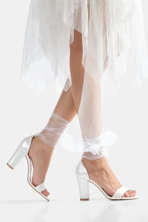 FOREVER & ALWAYS SHOES Forever & Always Aviora Block Heel Wedding Sandal
