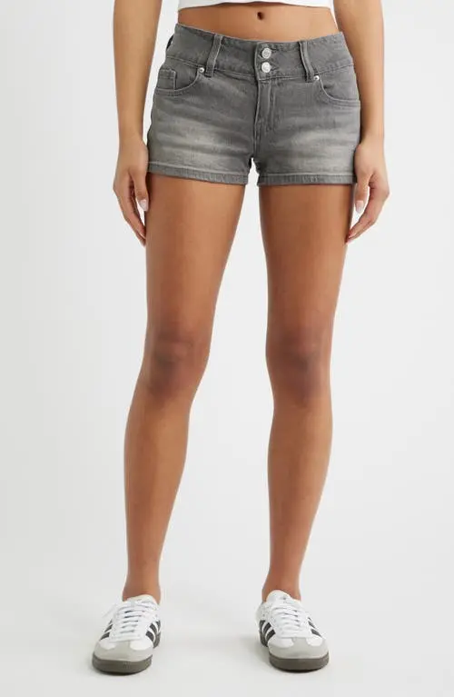 YMI Flap Pocket Denim Shorts - Grey