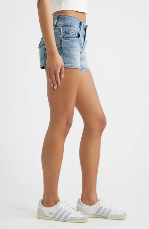 YMI Flap Pocket Denim Shorts - Light Blue