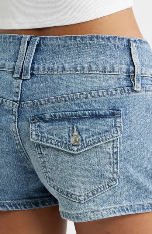 YMI Flap Pocket Denim Shorts - Light Blue