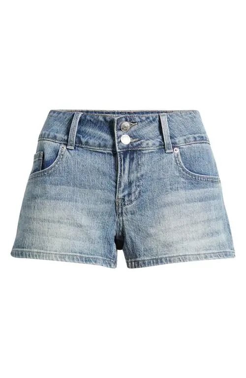 YMI Flap Pocket Denim Shorts - Light Blue