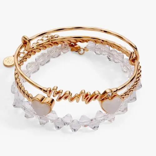 ALEX AND ANI Mama Beaded Bangle Set - Gold