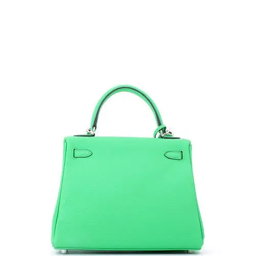 Hermès Kelly Handbag Togo With Palladium Hardware 25 - Green