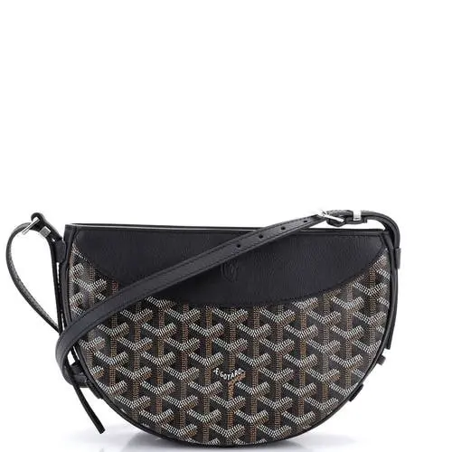 Goyard Hirondelle Shoulder Bag Coated Canvas And Leather - Black