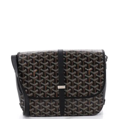 Goyard Belvedere Ii Messenger Bag Coated Canvas Mm - Black