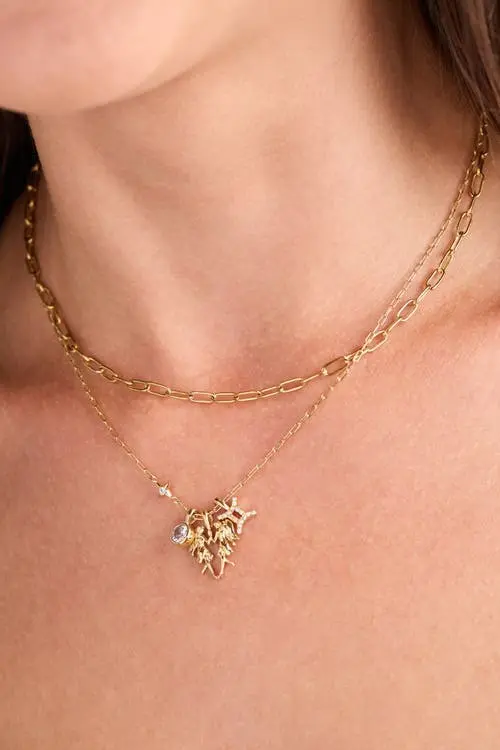 ALEX AND ANI Gemini Zodiac Charm Cluster Necklace