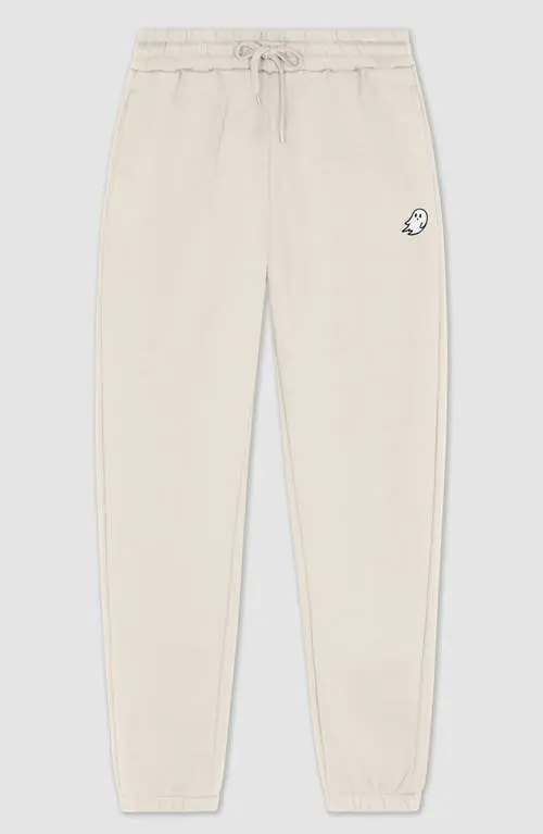 DALIX Ghost Midweight Fleece Regular Fit Track Pants - Ecru