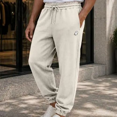 DALIX Ghost Midweight Fleece Regular Fit Track Pants - Ecru