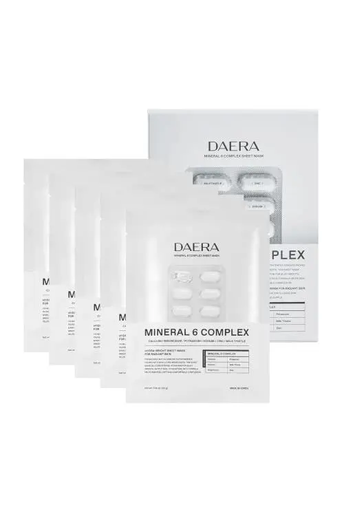 DAERA Hydrating Glow Sheet Mask Brightening Face Mask Daily Firming Face Care 5 Sheets - White