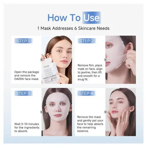 DAERA Hydrating Glow Sheet Mask Brightening Face Mask Daily Firming Face Care 5 Sheets