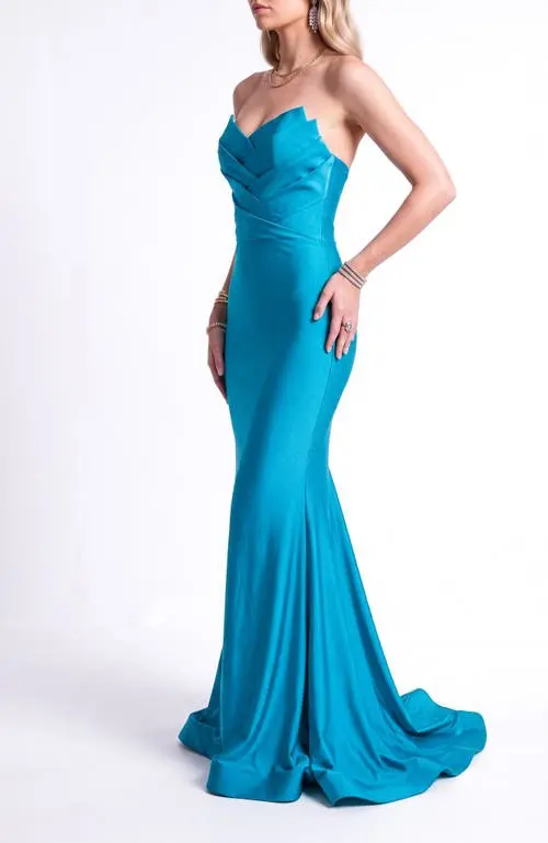 JESSICA ANGEL One-shoulder Gown - Turquoise