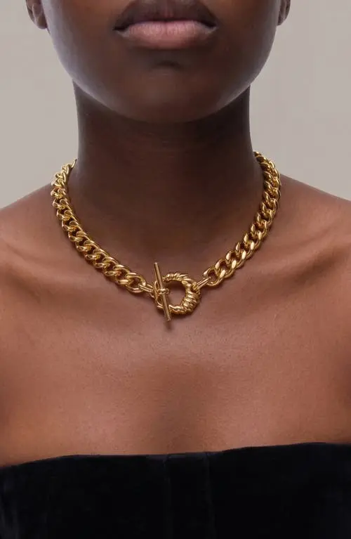 YOJ Coral Curb Chain Necklace In Plated