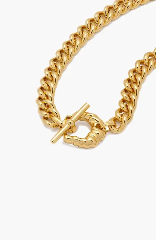YOJ Coral Curb Chain Necklace In Plated