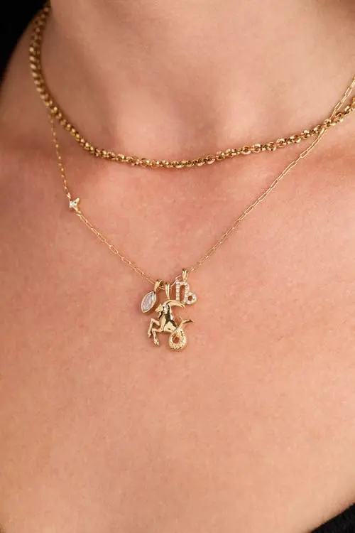 ALEX AND ANI Capricorn Zodiac Charm Cluster Necklace