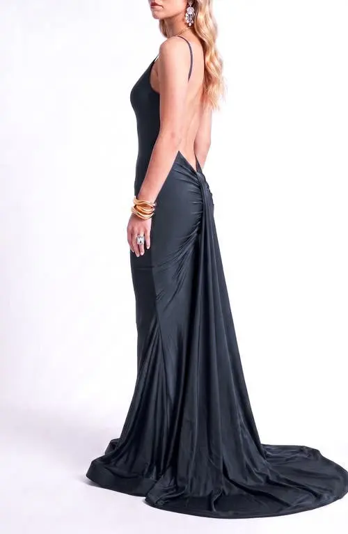 JESSICA ANGEL Open Back Sweetheart Mermaid Gown - Black