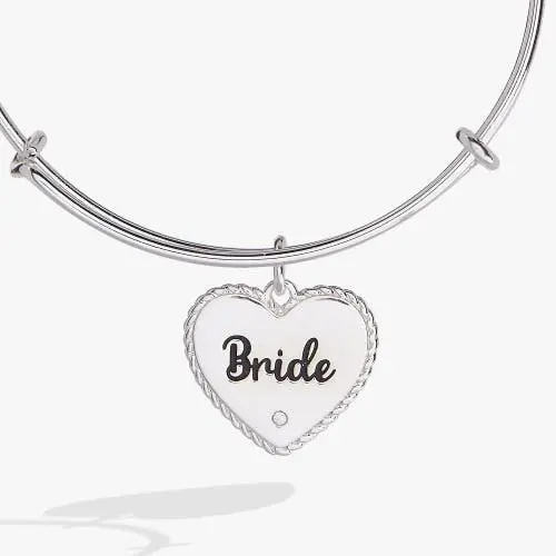ALEX AND ANI Bride Heart Charm Bangle - Silver