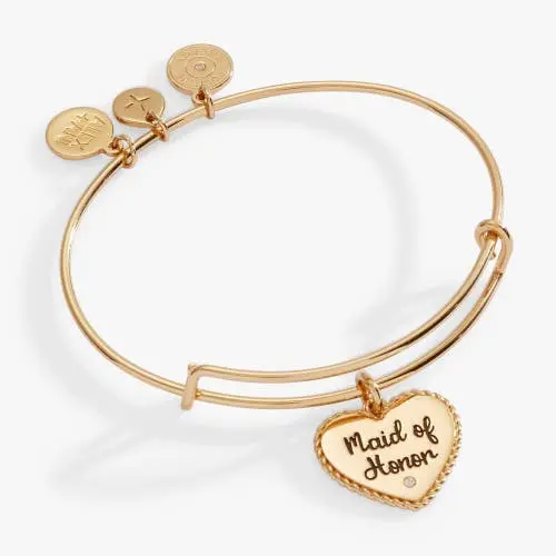 ALEX AND ANI Maid Of Honor Heart Charm Bangle - Gold