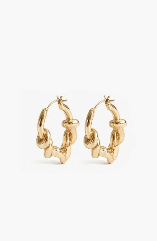 YOJ Knotted Chain Hoop Earrings In 18ct Plated - Gold