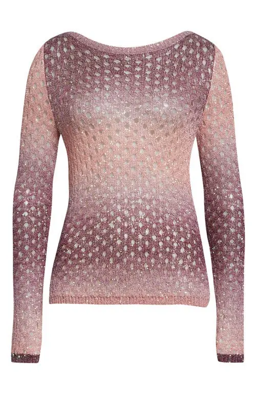 Etro Sequin Embellished Open Stitch Ombré Sweater