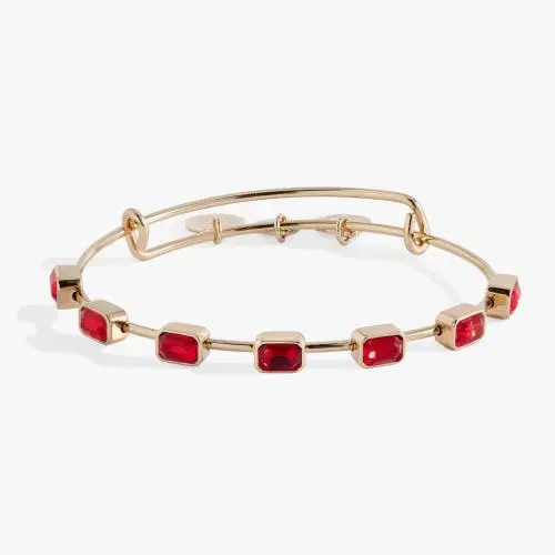 ALEX AND ANI July Birthstone Emerald Cut Bangle - Gold