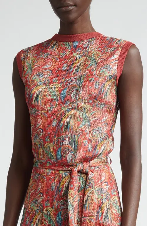 Etro Paisley Print" Sweater Dress With Fringe