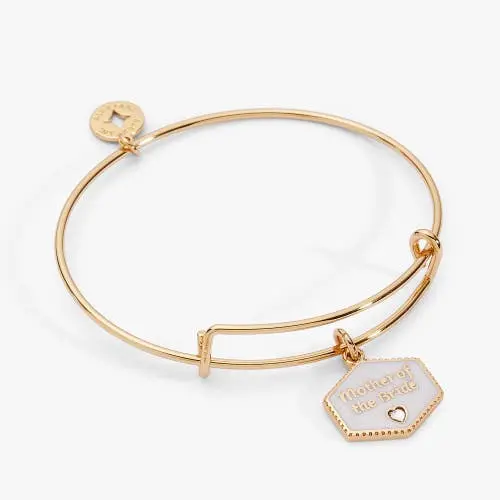 ALEX AND ANI Mother Of The Bride Mother Of Pearl Charm Bangle - Gold