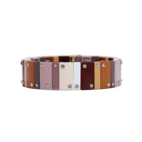 THE LOVERY FINE JEWELRY Domino Stretch Bracelet - Mocha