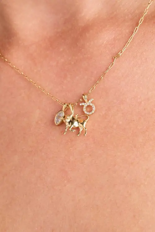 ALEX AND ANI Taurus Zodiac Charm Cluster Necklace