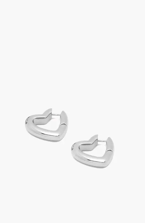 YOJ Loff Mini Heart Hoop Earrings - Silver