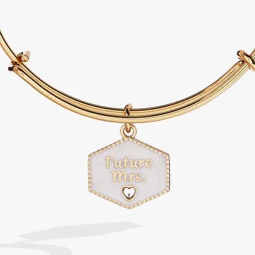 ALEX AND ANI Future Mrs." Mother Of Pearl Charm Bangle Bracelet
