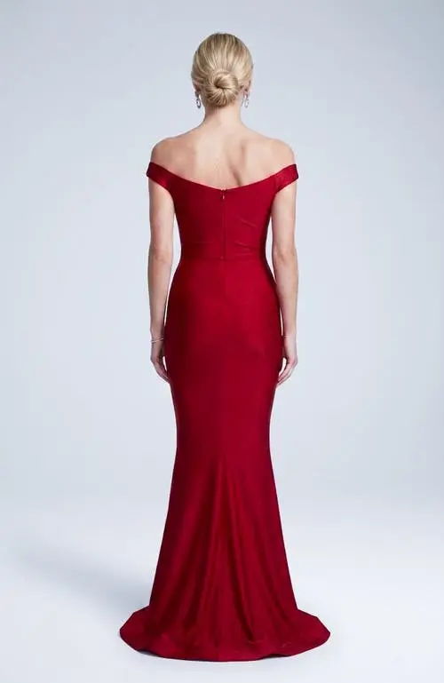 JESSICA ANGEL Off-the-shoulder Mermaid Gown - Red