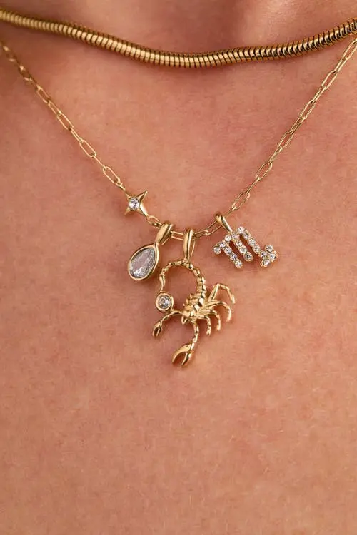 ALEX AND ANI Scorpio Zodiac Charm Cluster Necklace