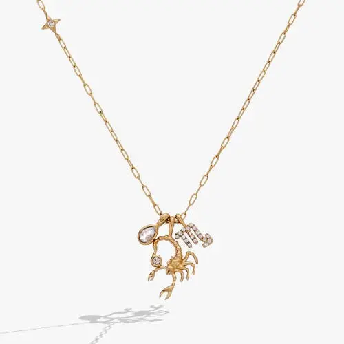 ALEX AND ANI Scorpio Zodiac Charm Cluster Necklace - Gold